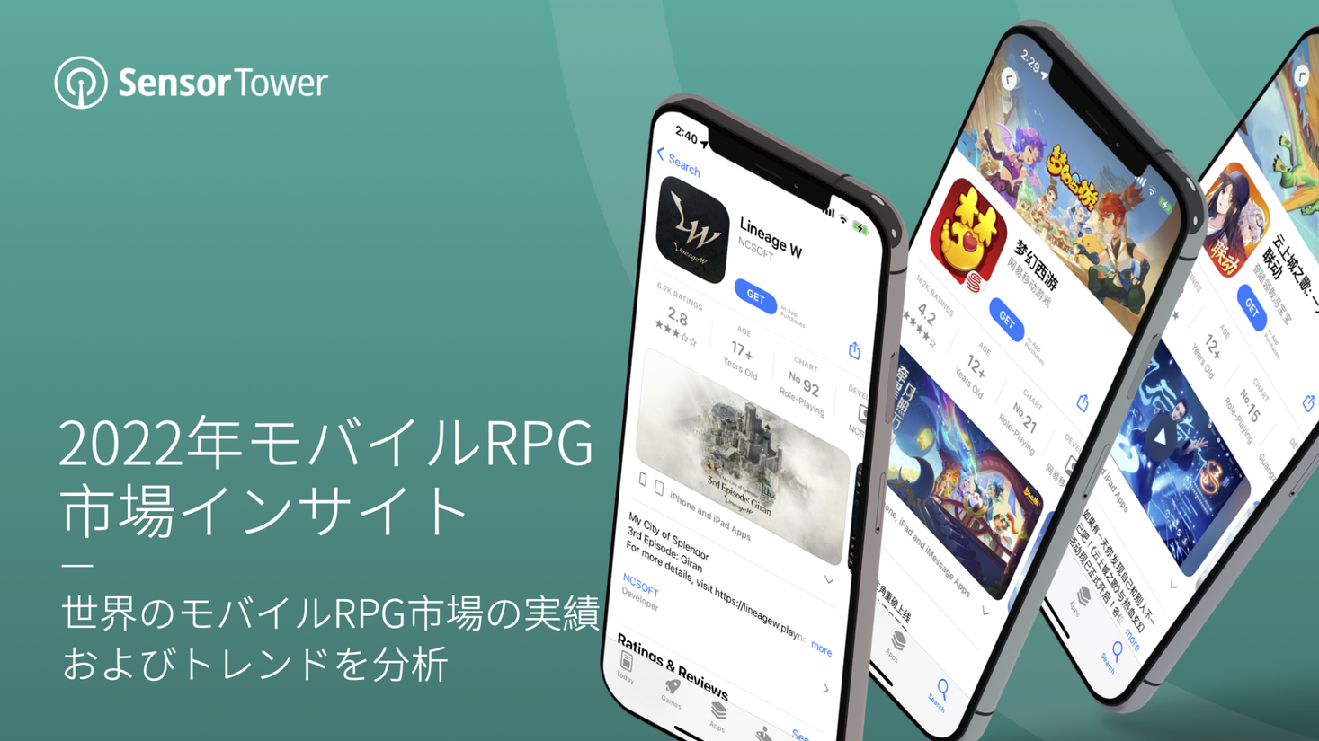 [レポート] 2022年モバイルRPG市場インサイト｜Sensor Towerのプレスリリース