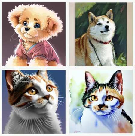 ワンちゃん、ネコちゃんのプロ級イラストを180枚作成するサービス【Dream Animal】リリース｜株式会社neoAIのプレスリリース