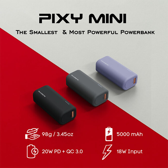 \限定40%OFF／98gの超軽量＆パワフル急速充電！ストレスフリーなモバイルバッテリー【 Pixy Mini ＆ Pixy Go 】12月 ...