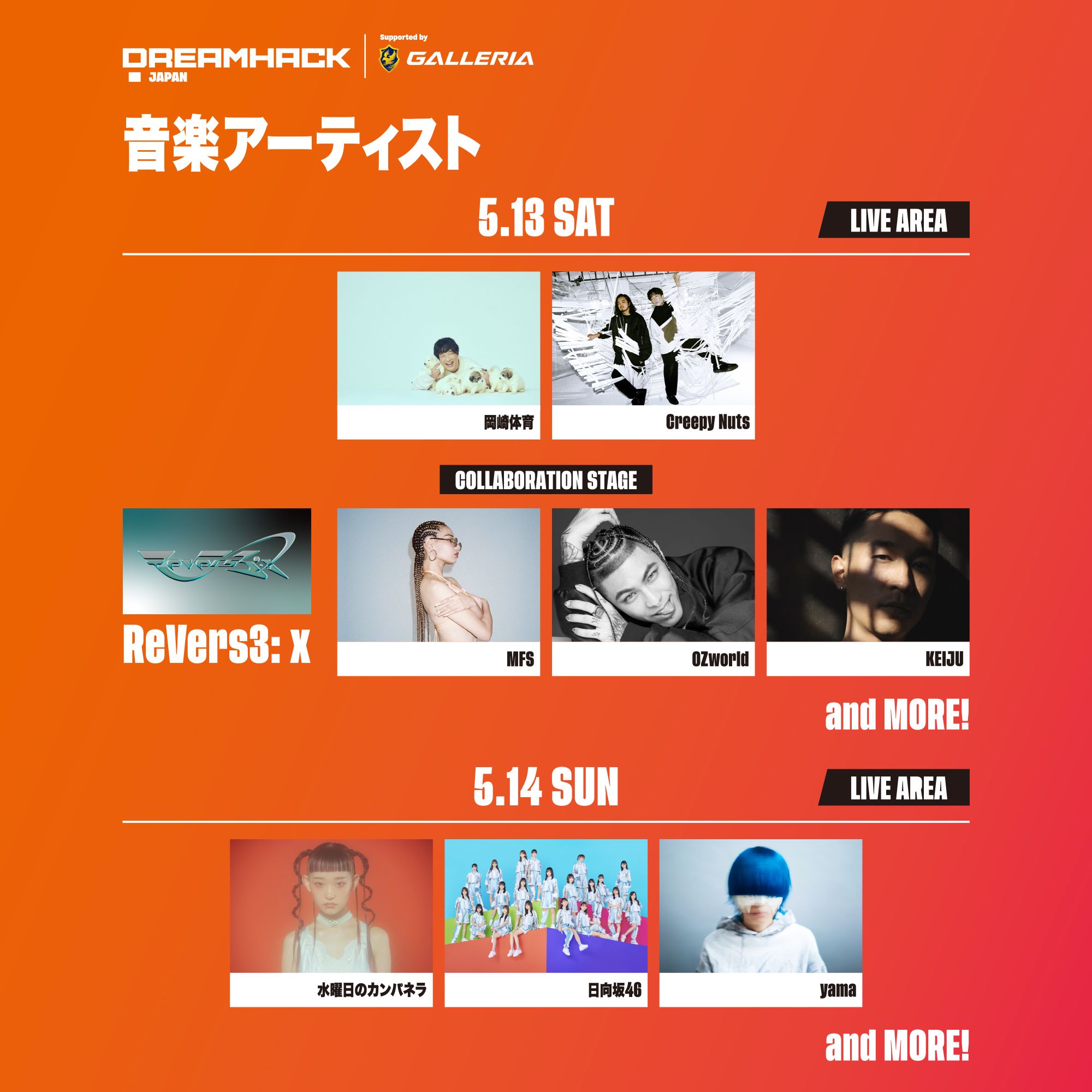 「DreamHack Japan 2023 Supported by GALLERIA」音楽LIVEアーティスト・ゲームタイトル 追加発表！｜DreamHack Japan実行委員会のプレスリリース