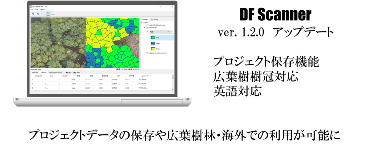 森林解析ソフト【DF Scanner ver. 1.2.0】アップデートのお知らせ｜DeepForest Technologies 株式会社のプレスリリース