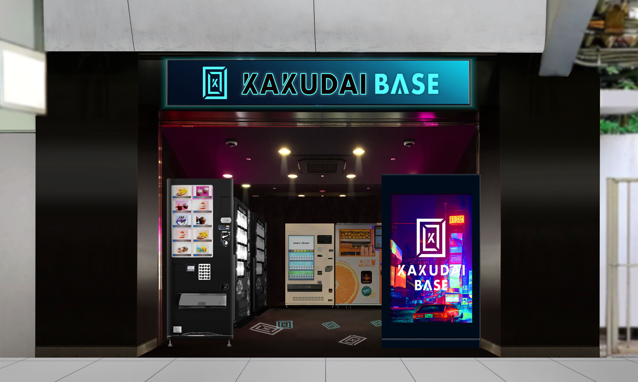 自販機が集まる刺激マーケット「KAKUDAI BASE」1号店が明大前駅に9/16誕生！｜株式会社ダイレクト・ホールディングスのプレスリリース