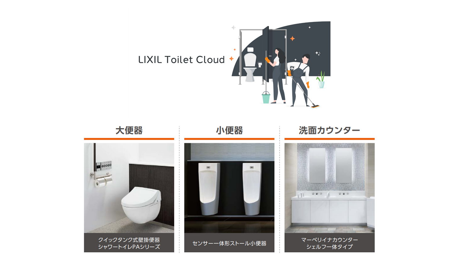 パブリックトイレの清掃・メンテナンス業務をDX刷新する「LIXIL Toilet Cloud」IoT対応の衛生器具を新たにラインアップし、機能が大幅アップグレード｜株式会社LIXILのプレスリリース