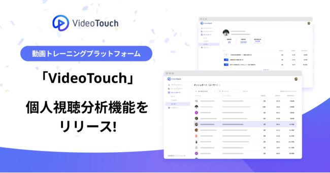 動画トレーニングプラットフォーム「VideoTouch(ビデオタッチ)」「個人視聴分析機能」をリリース｜VideoTouch株式会社のプレスリリース
