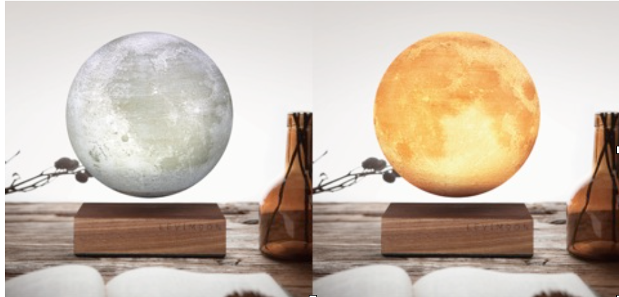 わずか15分で目標金額125万円達成し、日本上陸決定！世界初の浮遊式月型ランプ「Levimoon（レビムーン）」｜きびだんご株式会社のプレスリリース