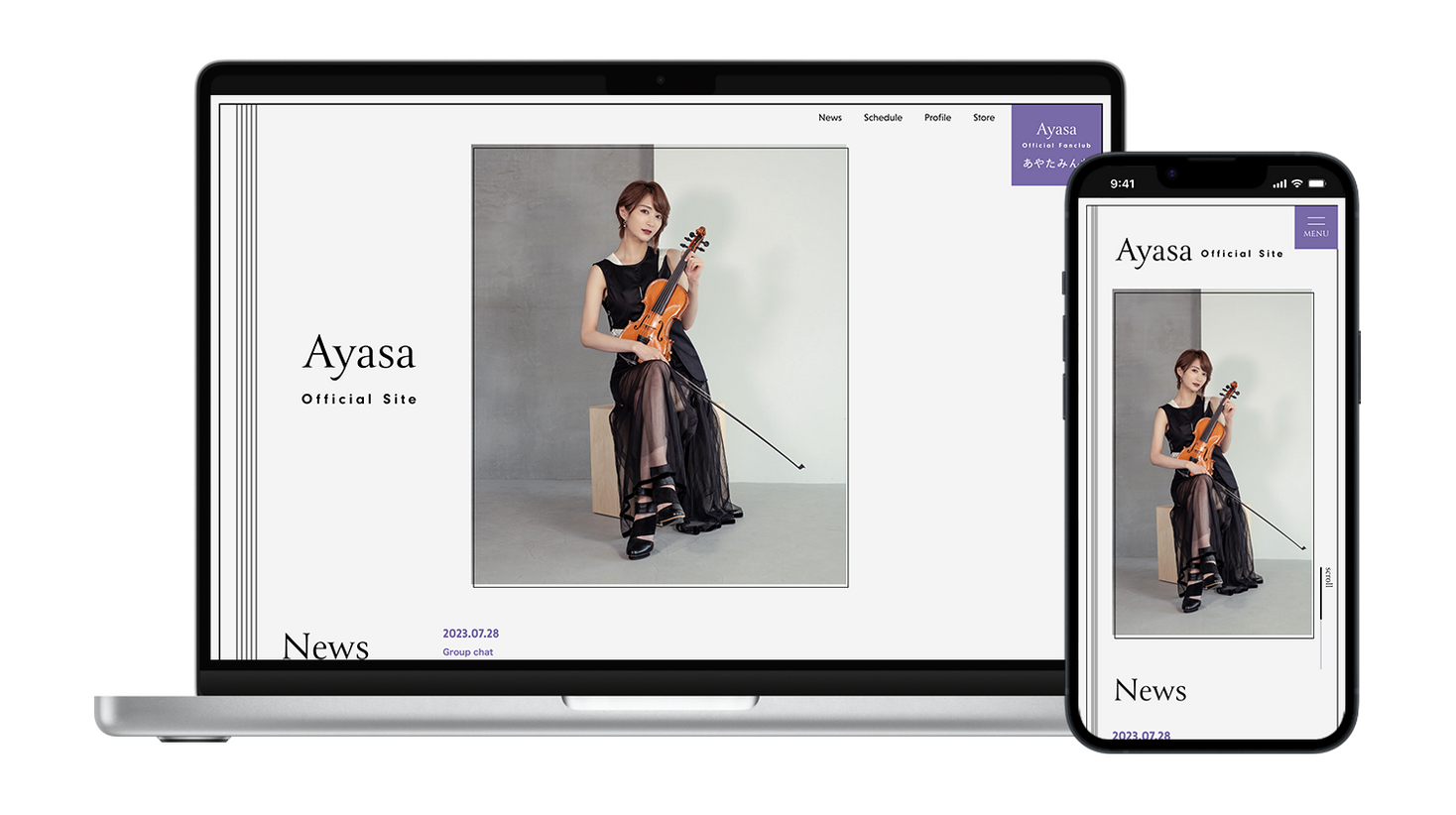 ヴァイオリニスト・Ayasaのオフィシャルサイトおよびオフィシャルファンクラブ「あやたみんち」をオープン！｜SKIYAKIのプレスリリース