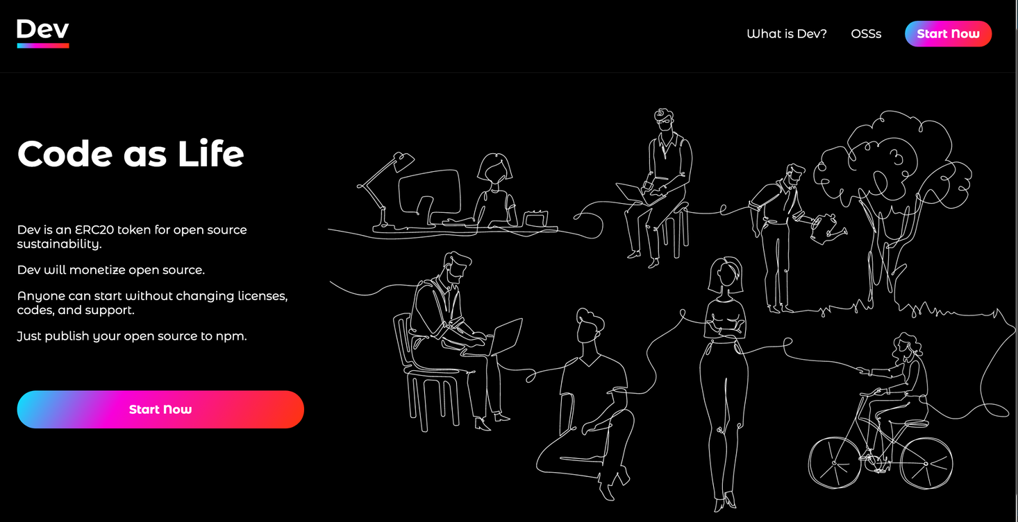 世界初、OSS をトークン化。開発者支援サービス”Dev”が参加 OSS の収益化を開始｜FRAME00のプレスリリース