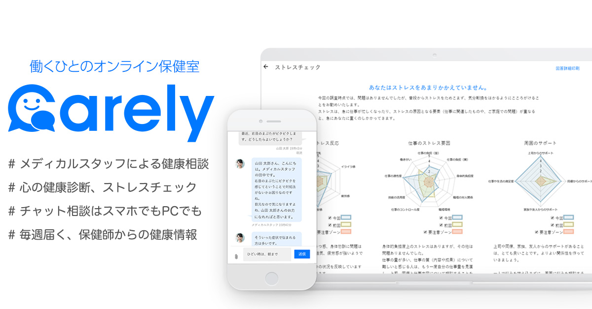 フリーランス向けに、専門家による働くひとのためのチャット健康相談「Carely」の提供を開始｜株式会社iCAREのプレスリリース