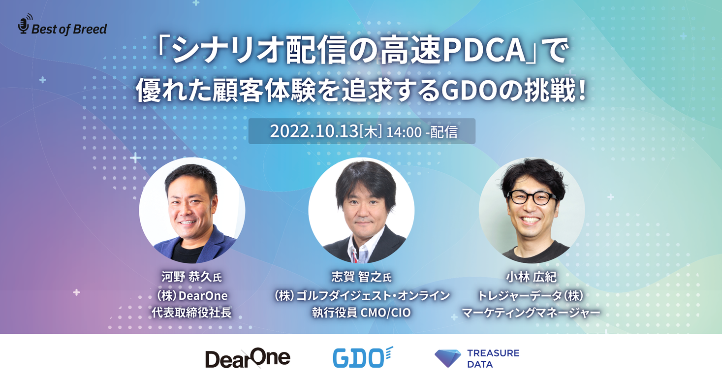 「シナリオ配信の高速PDCA」で優れた顧客体験を追求するGDOの挑戦！【無料ウェビナー開催】｜DearOneのプレスリリース