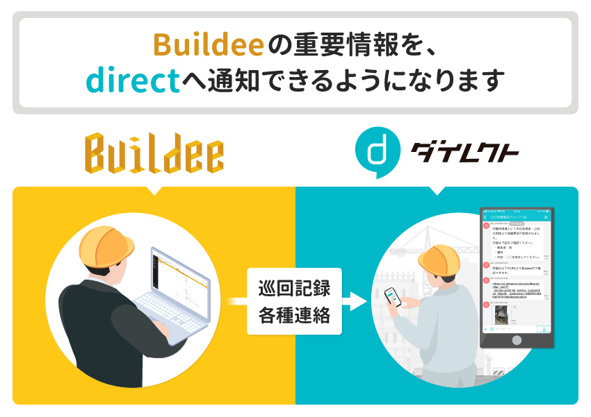 建設現場施工管理サービス「Buildee」とビジネスチャット「direct」の機能連携を開始｜リバスタのプレスリリース