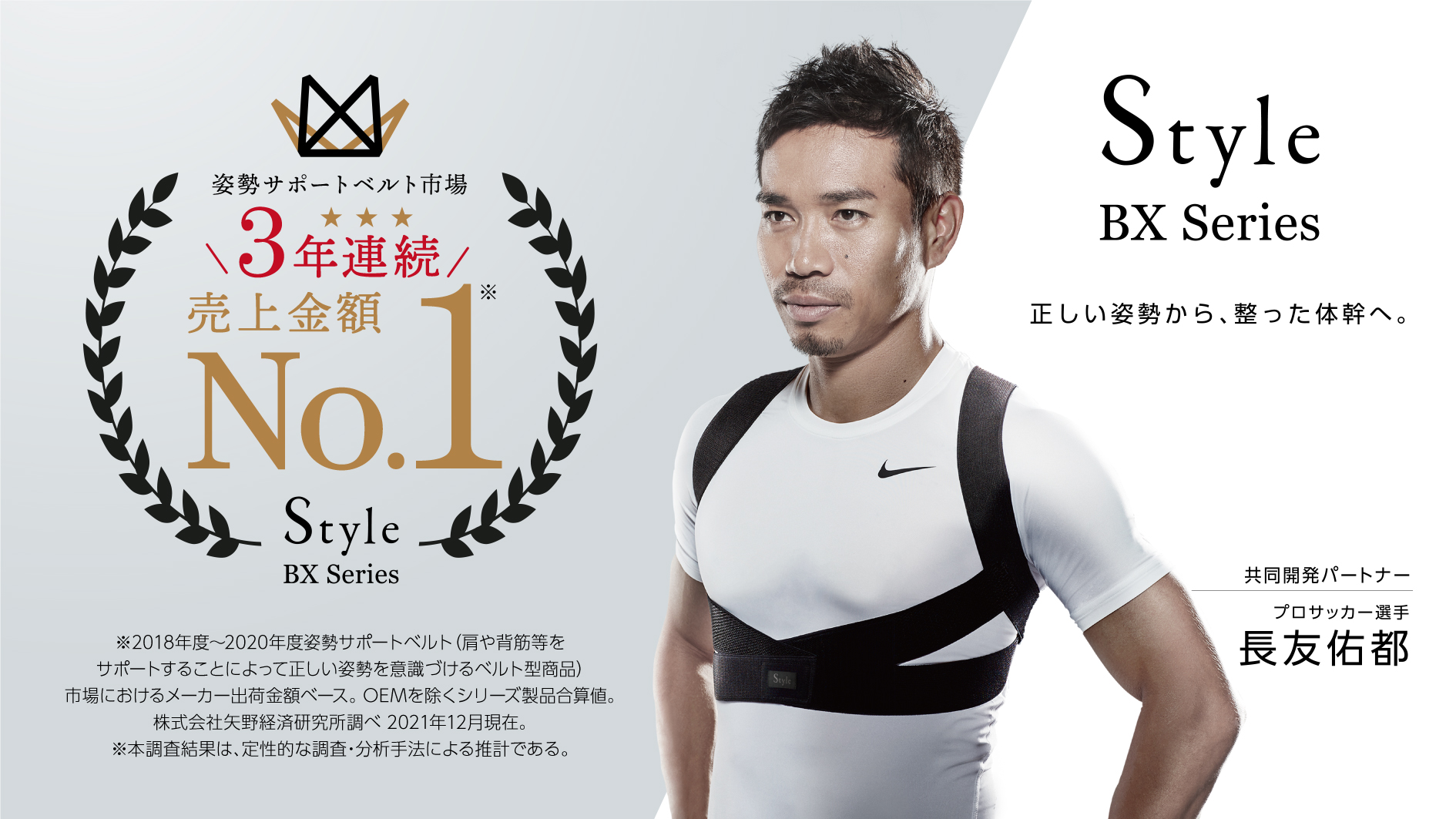 『Style』が展開する「Style BX」シリーズが、姿勢サポートベルト市場3年連続売り上げ金額No.1 を獲得。｜株式会社MTGのプレスリリース