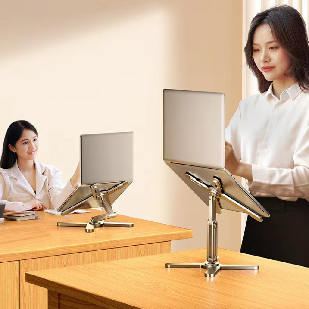 ユニークな「Xフレーム｣構造でPC・タブレットを安定保持！姿勢に合わせて柔軟に変形するアルミ合金製高級スタンド「FlexPro」をガジェット ...