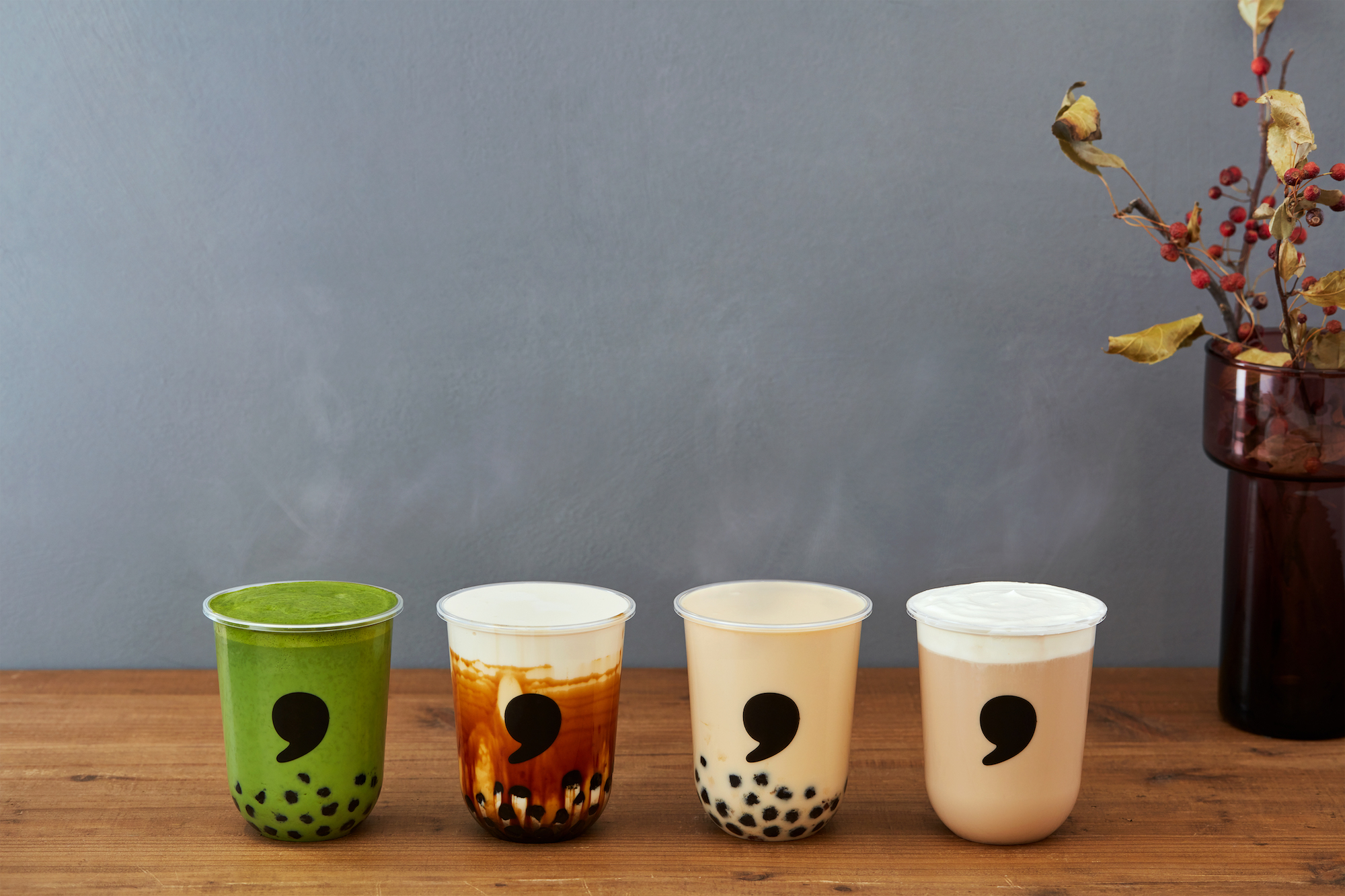 茶葉にこだわったティースタンドcomma tea(コンマティー)から冬のタピオカドリンク登場！｜株式会社ティーカンパニーのプレスリリース