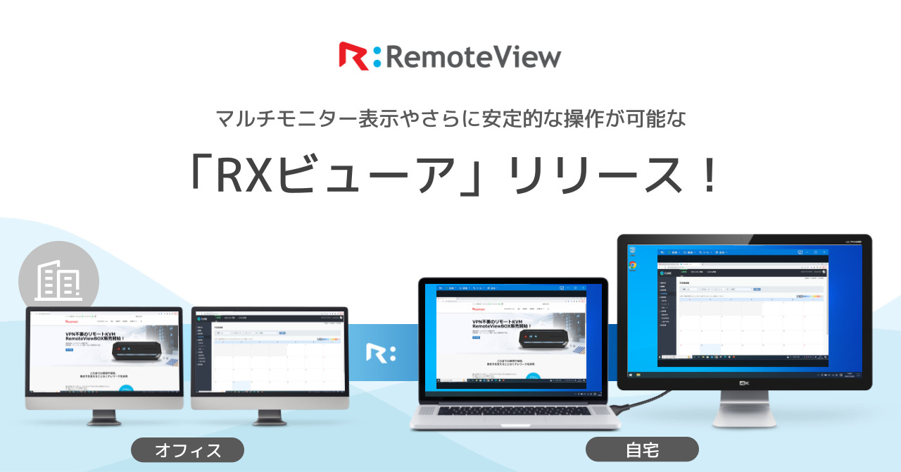 リモートアクセス「RemoteView」、オフィスのマルチモニター環境を自宅でも再現可能な最新ビューアをリリース！｜RSUPPORT株式会社のプレスリリース