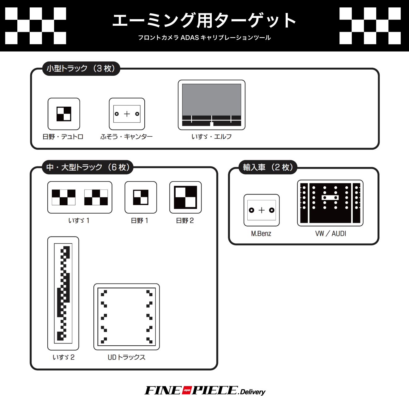 【会員特価キャンペーン】ツールプラネット カメラエーミングターゲット国産乗用車セットのキャンペーンをFINE PIECE デリバリーが開始 ...