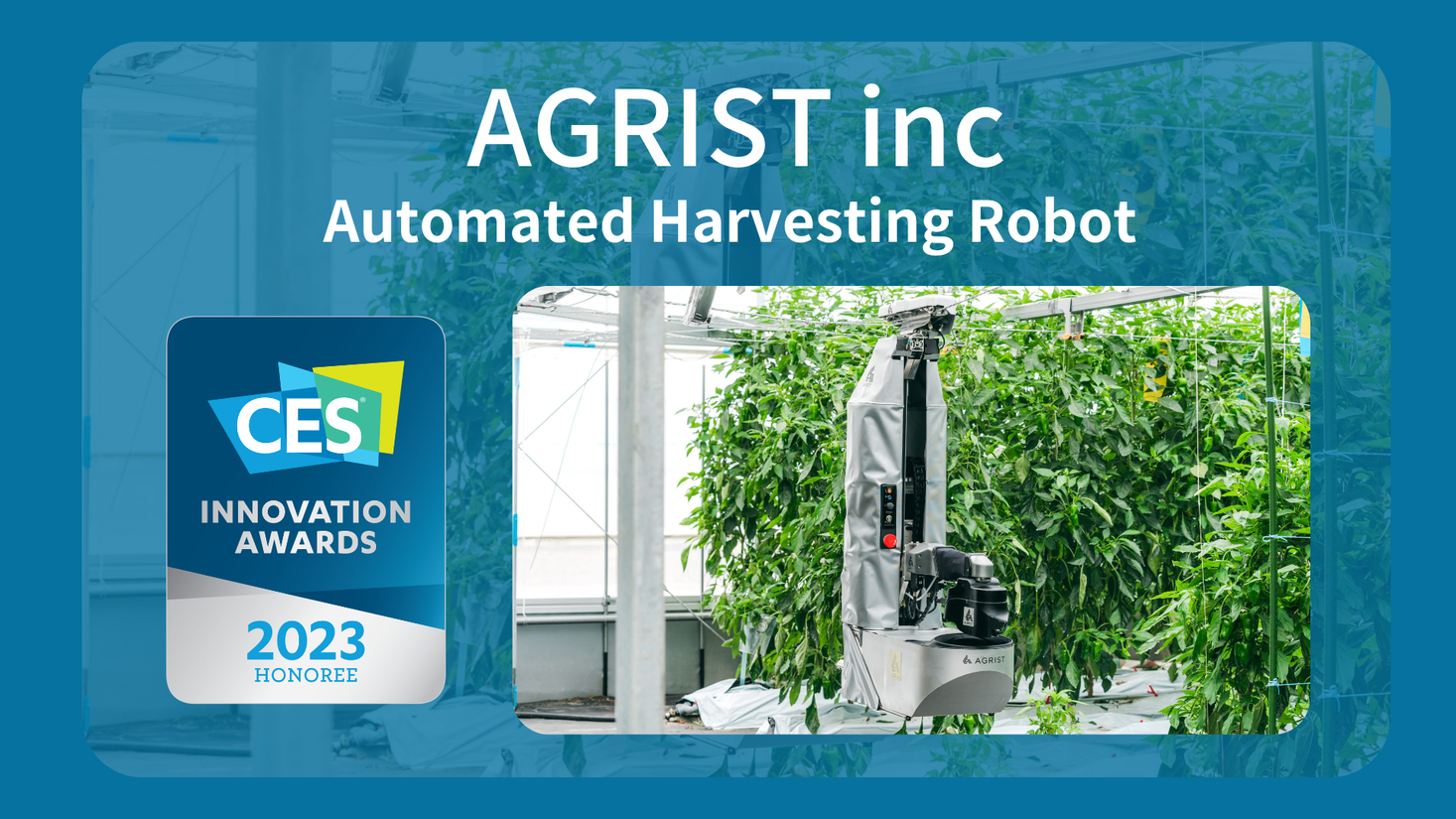 ピーマン自動収穫ロボット 世界最大級の家電・IT展示イベント「CES2023」でイノベーションアワードを受賞｜AGRIST株式会社のプレスリリース