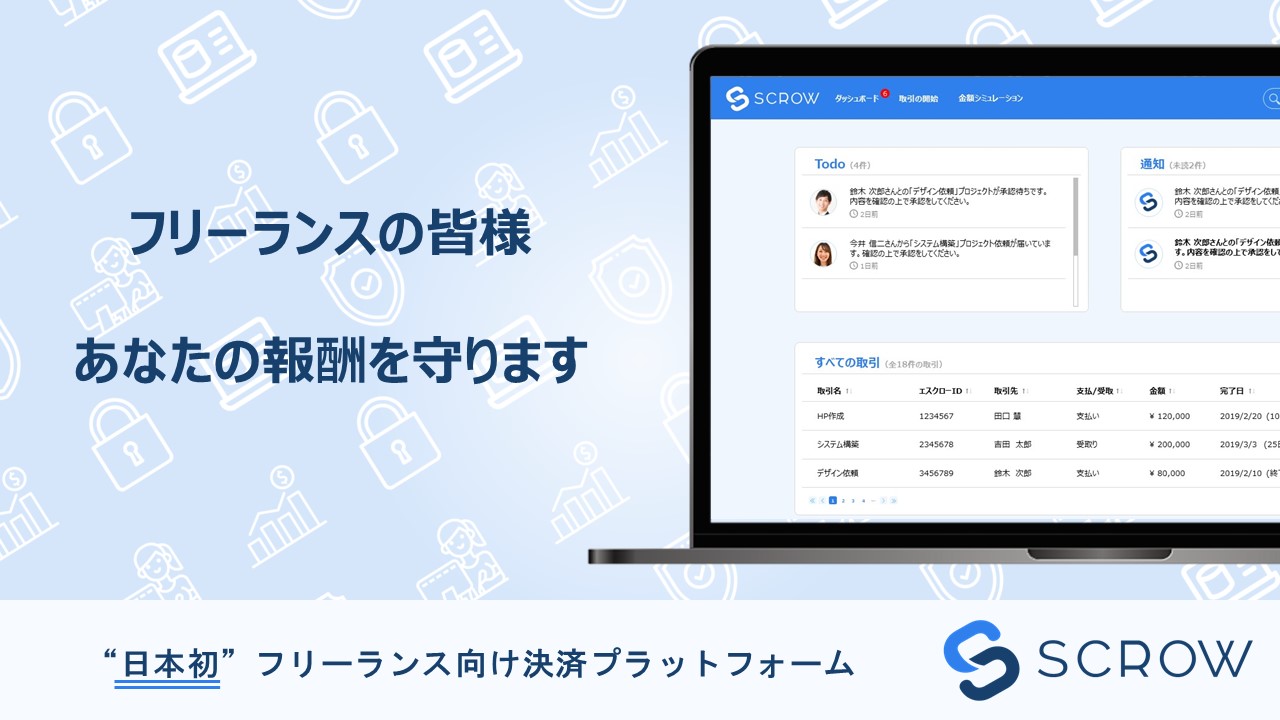 【新たなメンバー募集！】“日本初”のフリーランス向けエスクロー決済サービス『SCROW』がマーケティングスタッフを募集！｜株式会社SCROWの ...