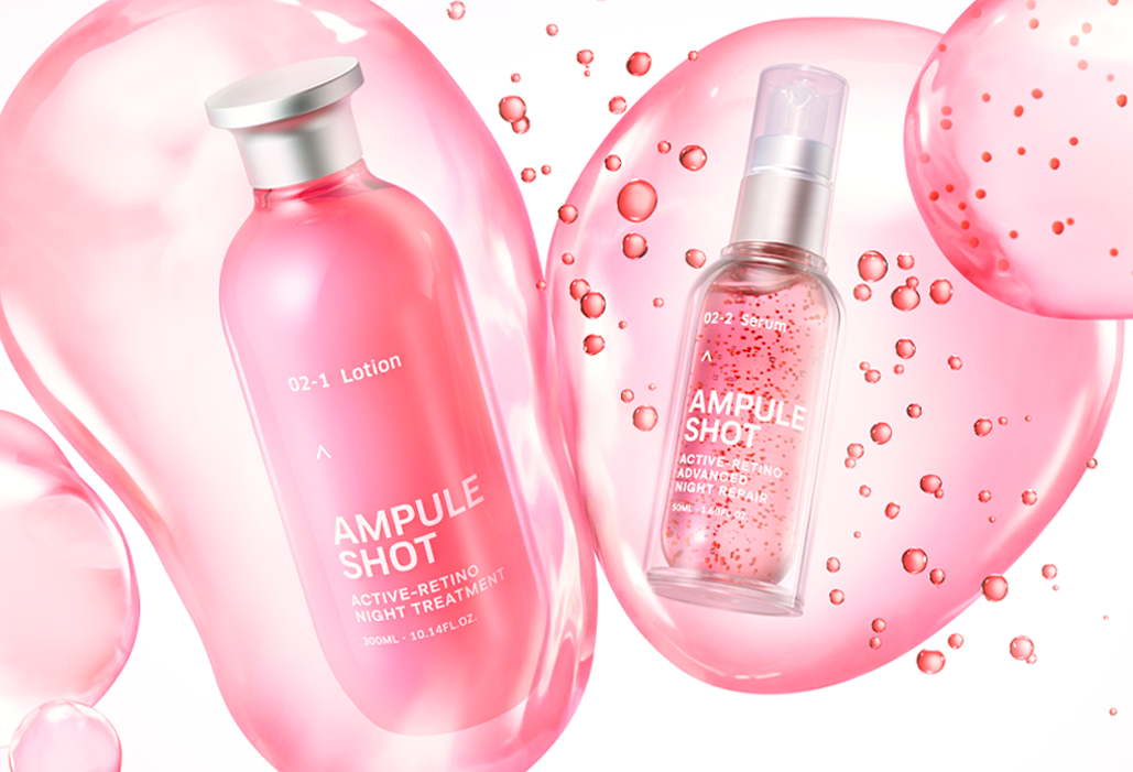 夜の肌に時間差保湿で美肌をサポート！レチノール配合のスキンケアアイテムが「AMPULE SHOT（アンプルショット）」から新登場。｜ボトルワークス株式会社のプレスリリース