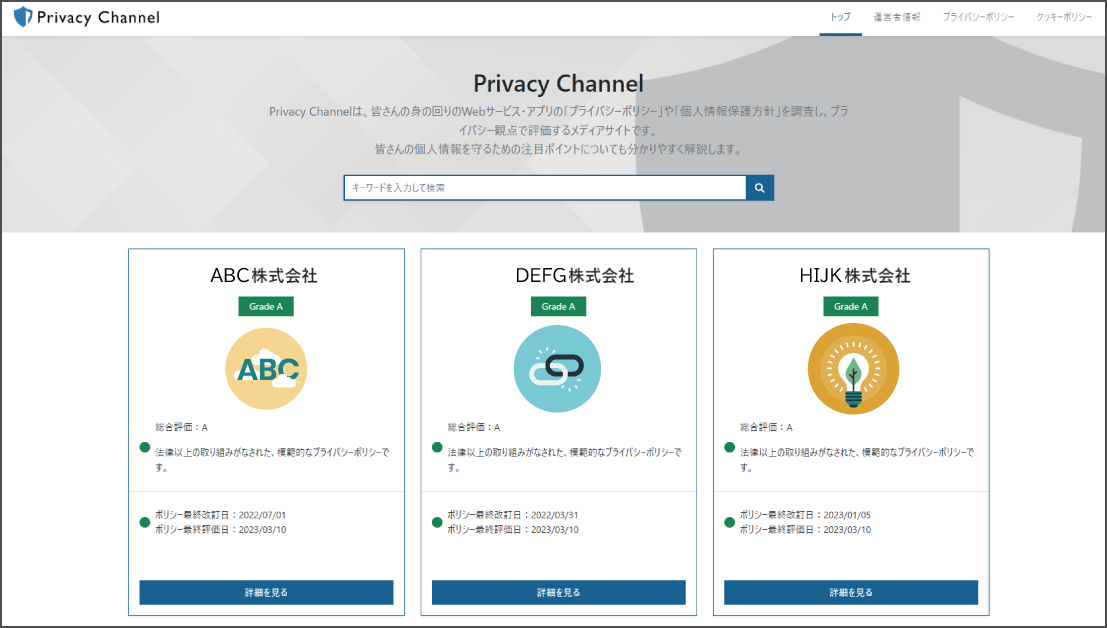 身の回りのWebサイトのプライバシーポリシーを調査・プライバシー観点で評価する日本初のメディア「Privacy Channel」を公開！｜Priv Tech株式会社のプレスリリース