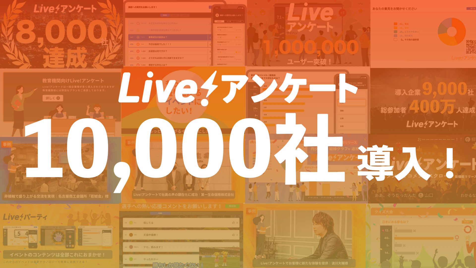 イベントを盛り上げるリアルタイムアンケート「Live!アンケート」が、ご利用社数10,000社を達成しました！｜bravesoft株式会社のプレスリリース