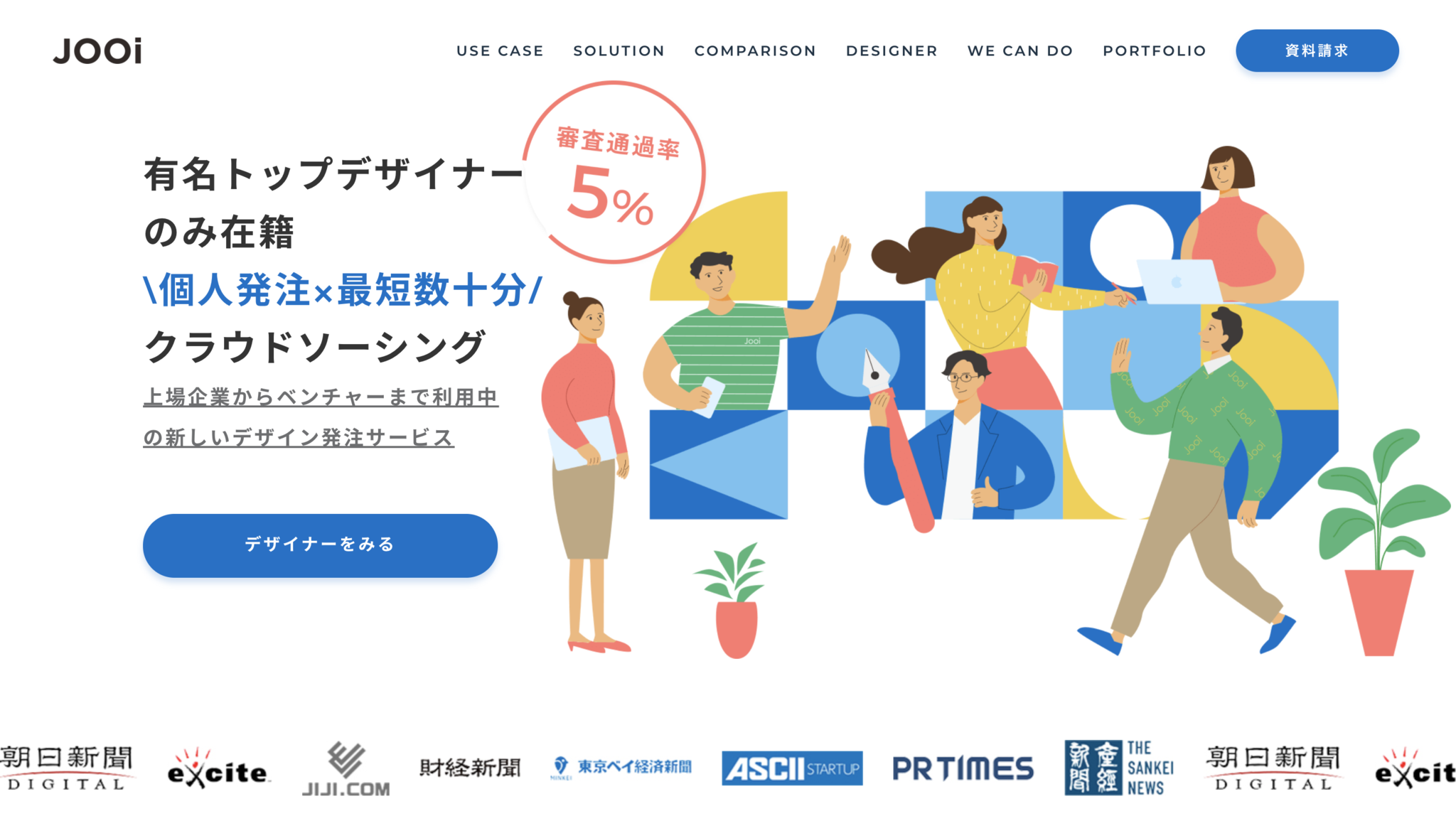 【トップデザイナー特化型クラウドソーシング】JOOi (ジョーイ) 審査通過率5%デザイナーに個人価格発注×最短数十分起用が可能なサービスを ...