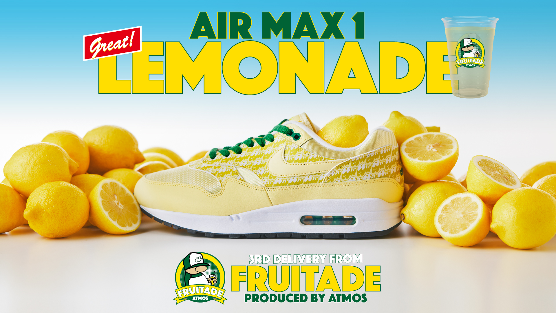 「FRUITADE」第三弾 AIR MAX 1 “LEMONADE”が11月26日(木)に発売！｜Foot Locker atmos ...