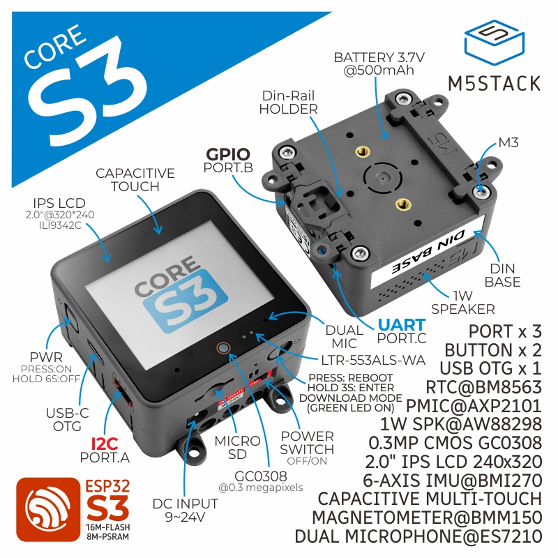 M5Stack社開発キットシリーズ最新「M5Stack CoreS3 ESP32S3 IoT開発キット」を2023年5月4日よりスイッチサイエンスウェブショップにて販売開始｜株式会社スイッチ ...