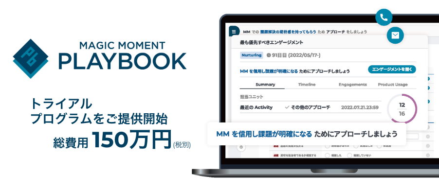 営業AI行動システム『Magic Moment Playbook』の特別プランを提供開始｜株式会社Magic Momentのプレスリリース