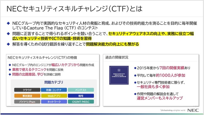 NEC、セキュリティ技術を競う学生向けオンラインコンテスト（CTF）を開催【11/16～18】 (2022年10月27日) - エキサイトニュース