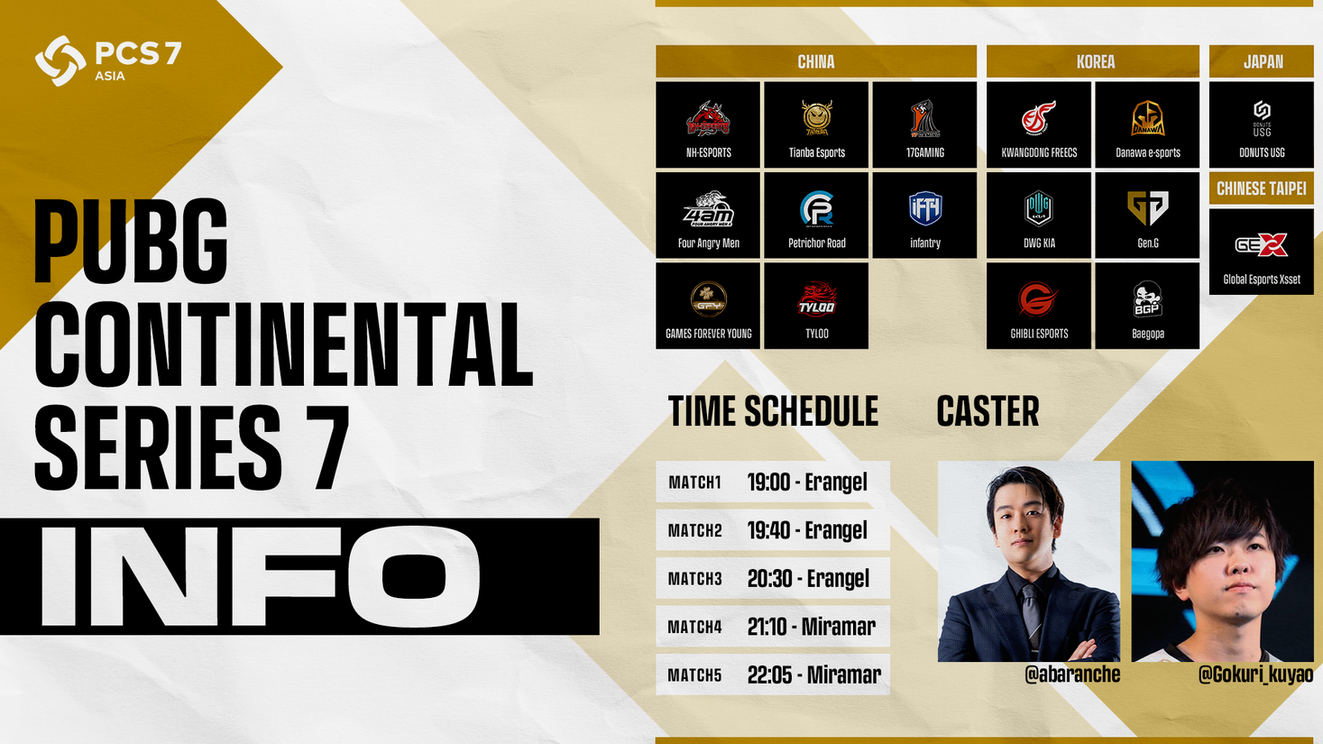 「PUBG Continental Series7 ASIA」が明日9月30日(金)から開催｜KRAFTON JAPAN株式会社のプレスリリース
