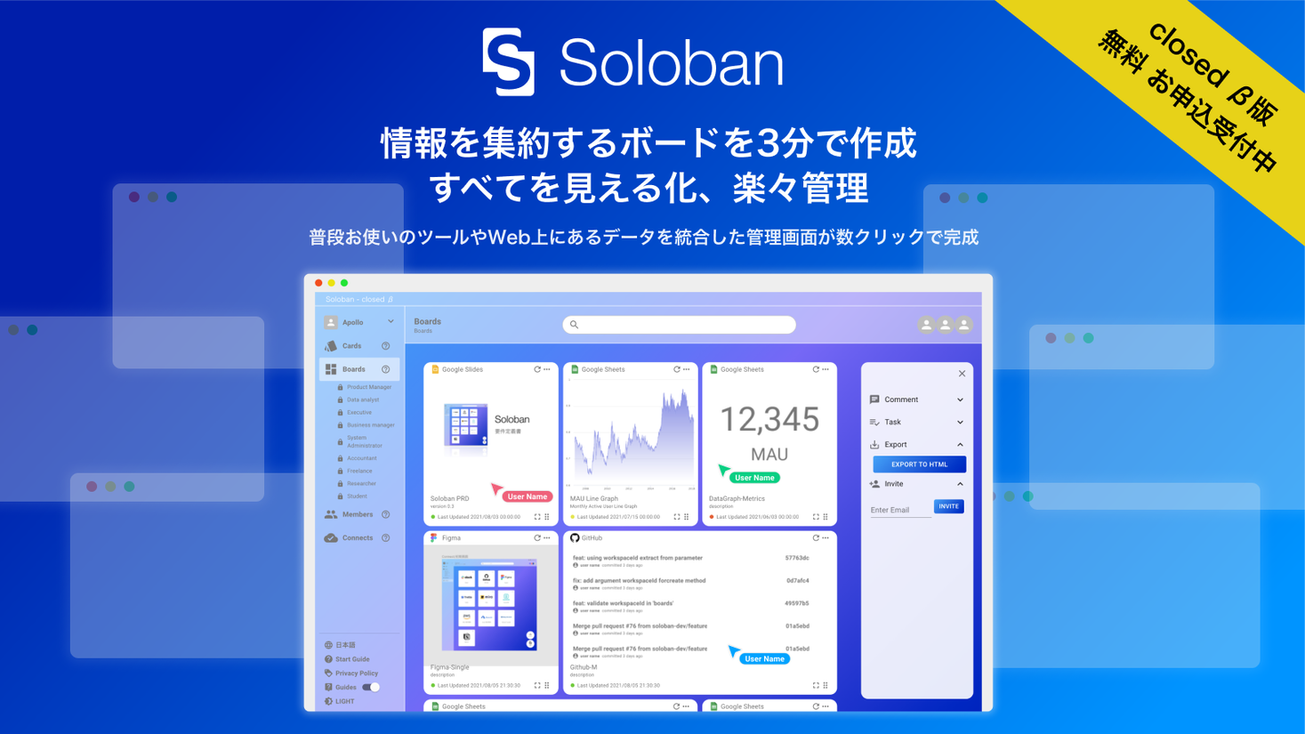 公開初日にクローズドβ参加企業50社を突破！｜ビジュアル型情報共有ソフトウェア「Soloban」｜株式会社Apolloのプレスリリース